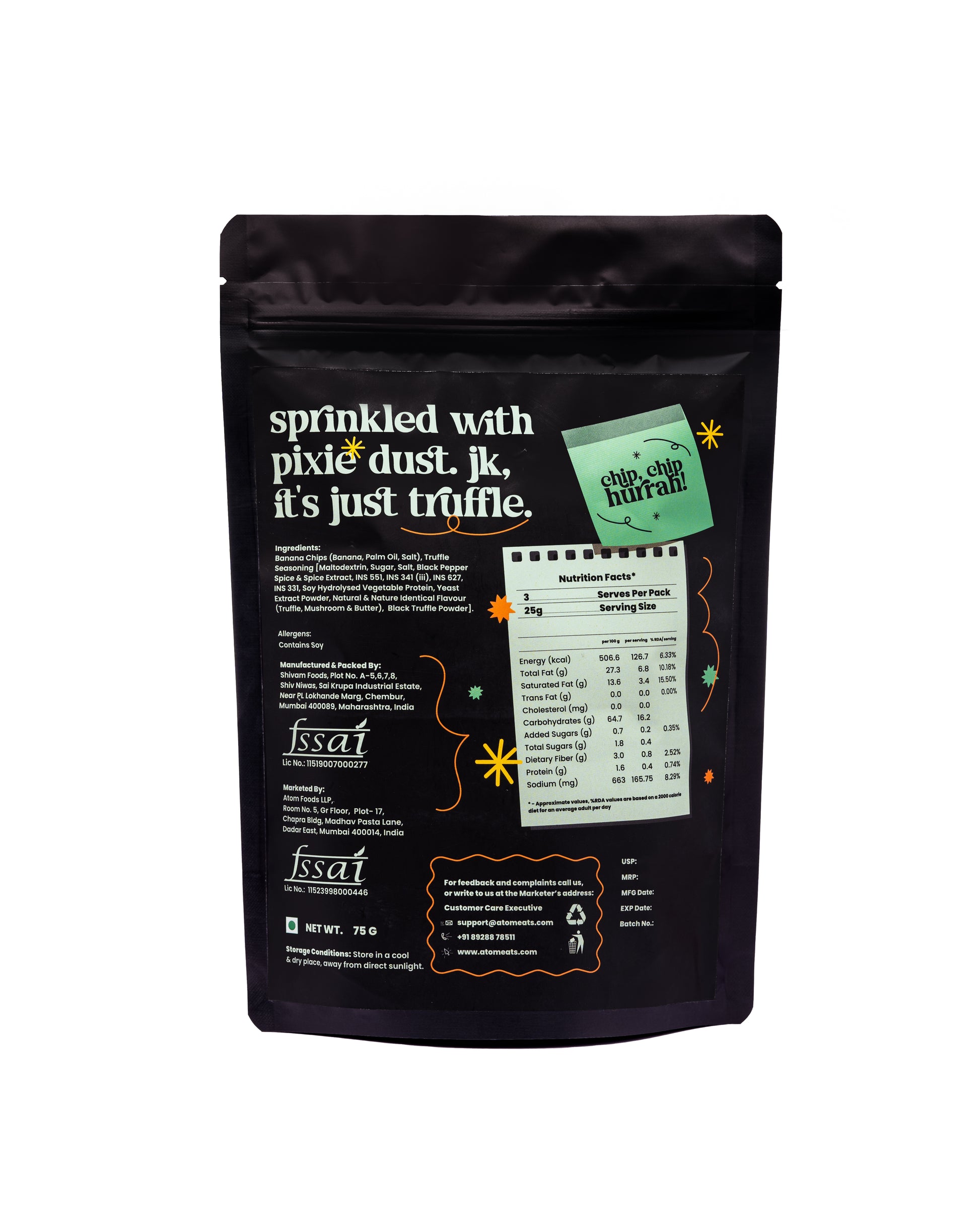 Luxurious Black Truffle & Cheese Sprinkled Banana Chips | 75g Pack by ...